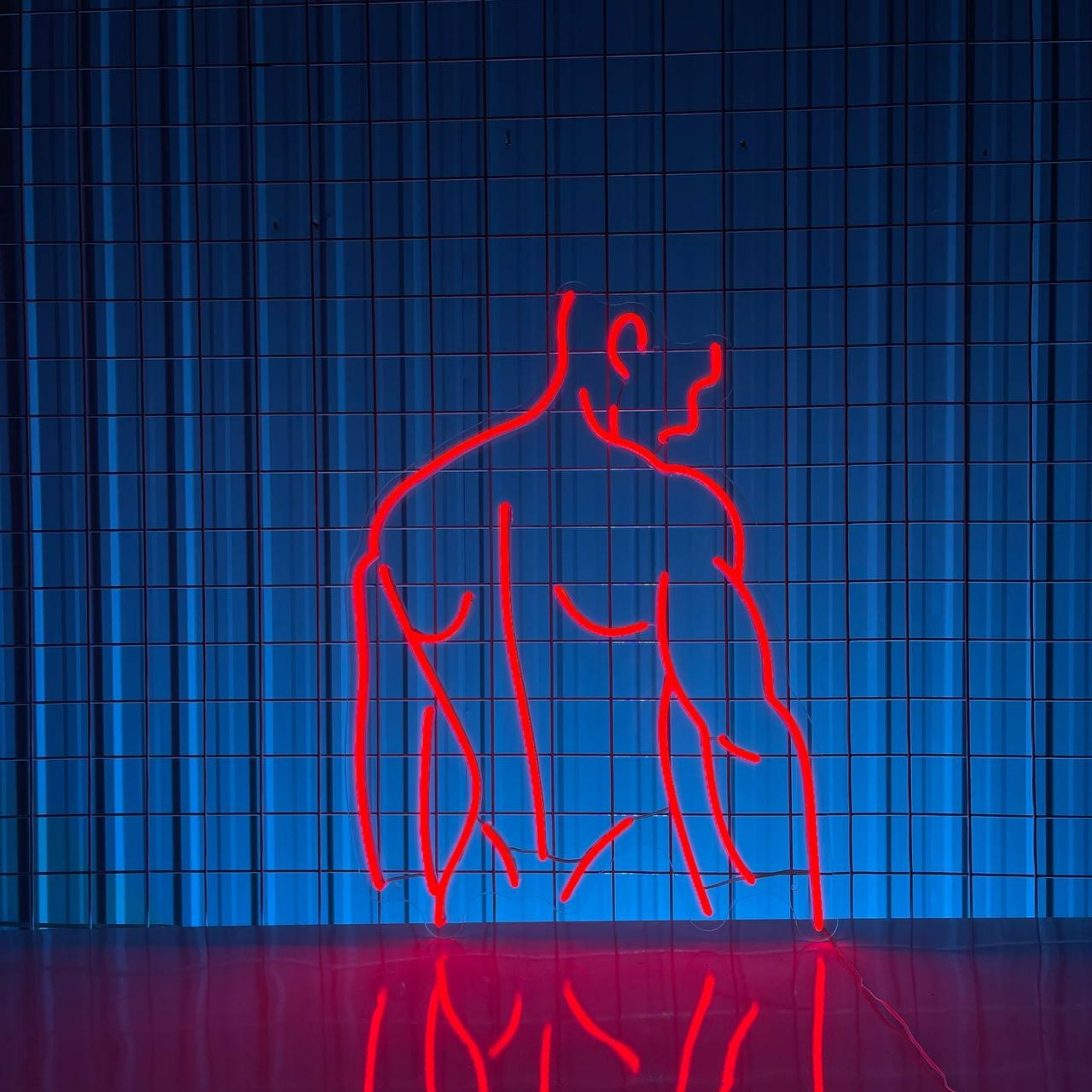 Handmadetneonsign Man Line Neon Sign, Man Body Wall Art Decor, Male ...