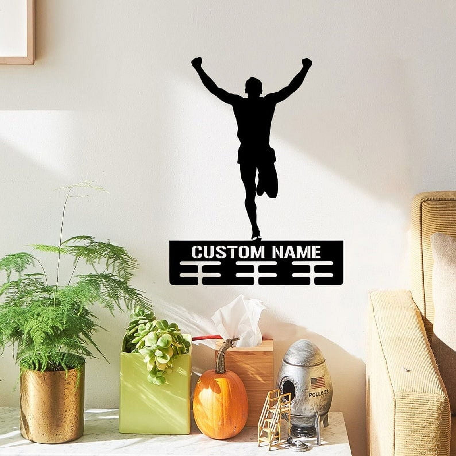 Handmadetneonsign Man Running Medal Hanger Metal Wall Art Light ...
