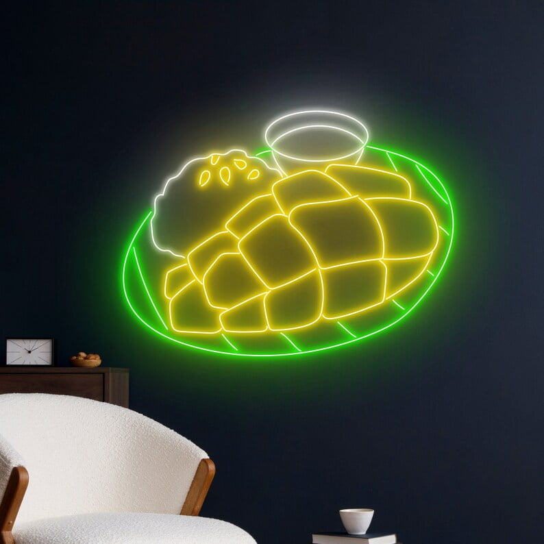 Handmadetneonsign Mango Stick Rice Neon Sign, Stick Rice Wall Art Decor ...