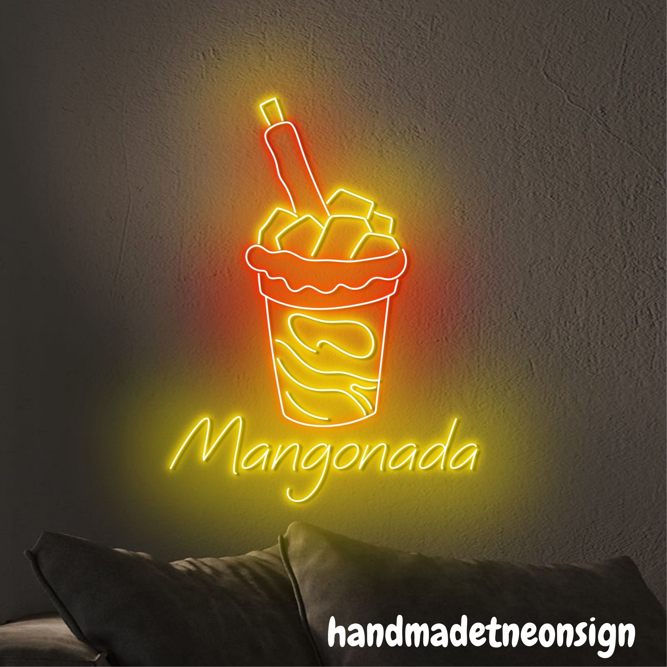 Handmadetneonsign Mangonada Neon Sign, Mexican Smoothie Led Light ...
