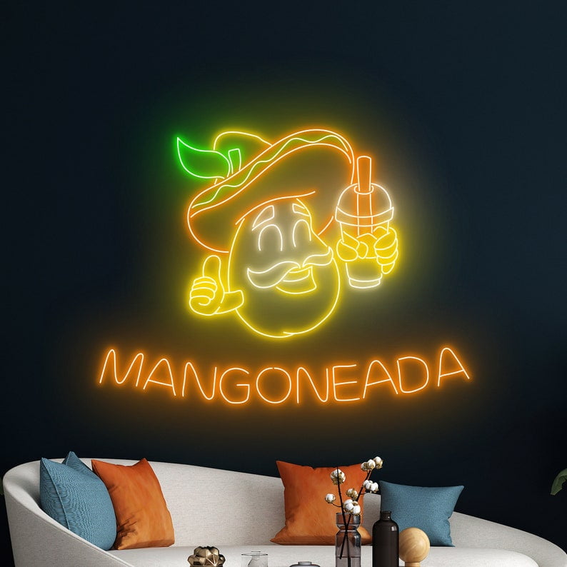 Handmadetneonsign Mangoneada Neon Sign, Mangonada Mexico Wall Art Decor ...