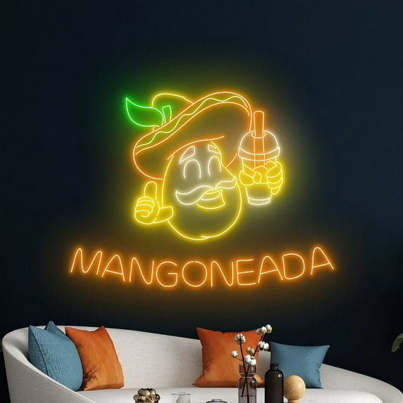 Handmadetneonsign Mangoneada Neon Sign, Mangonada Mexico Wall Art Decor ...