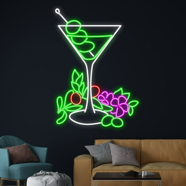 Handmadetneonsign Martini Cocktail Bar Led Sign, Make It Dirty Martini ...