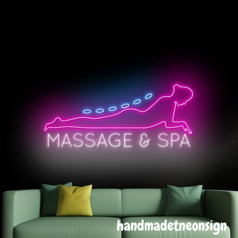 Handmadetneonsign Massage And Spa Neon Sign, Massage Spa Led Light ...