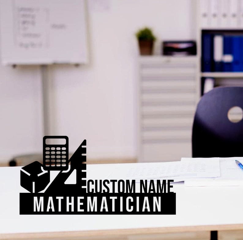 Handmadetneonsign Mathematician Metal Nameplate, Mathematician Desk ...