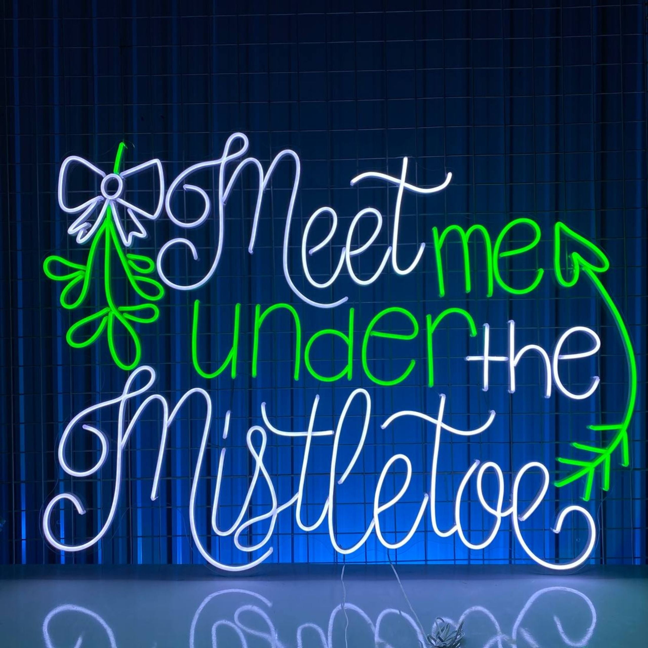 Handmadetneonsign Meet Me Under The Mistletoe Neon Sign, Merry ...