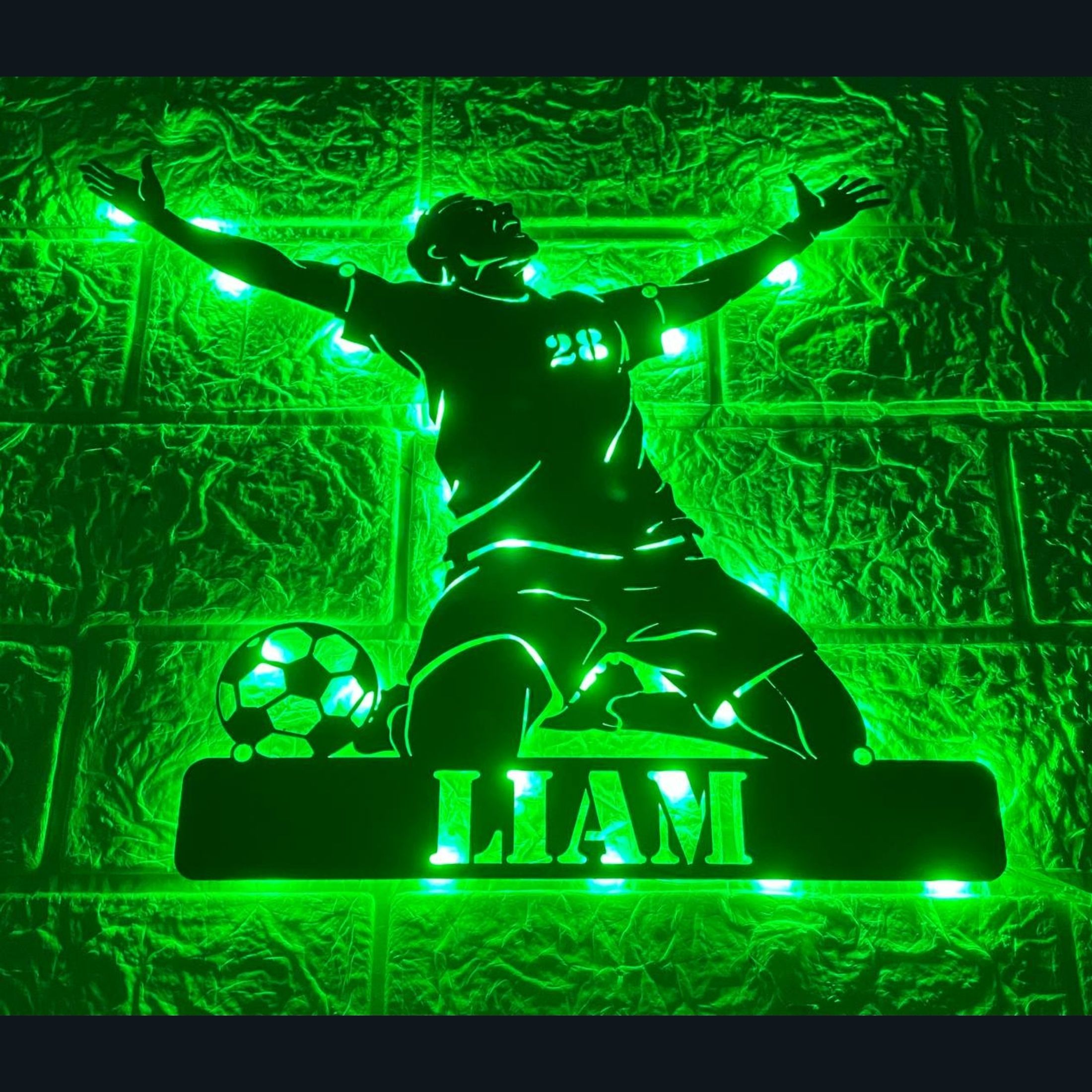 Handmadetneonsign Men's Soccer Metal Wall Art Light, Soccer Metal Sign ...