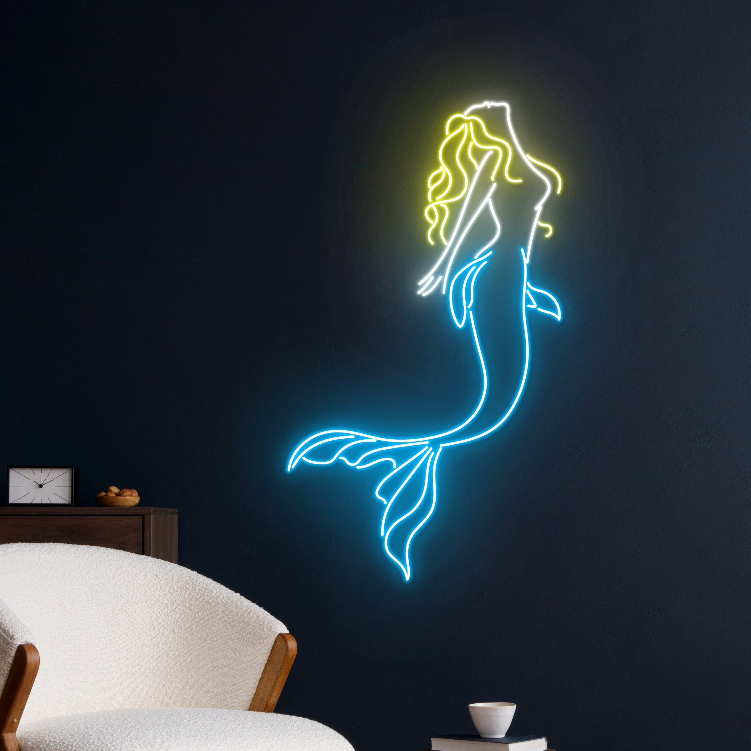 Handmadetneonsign Mermaid Neon Sign, Mermaid Girl Led Sign, Mermaid ...