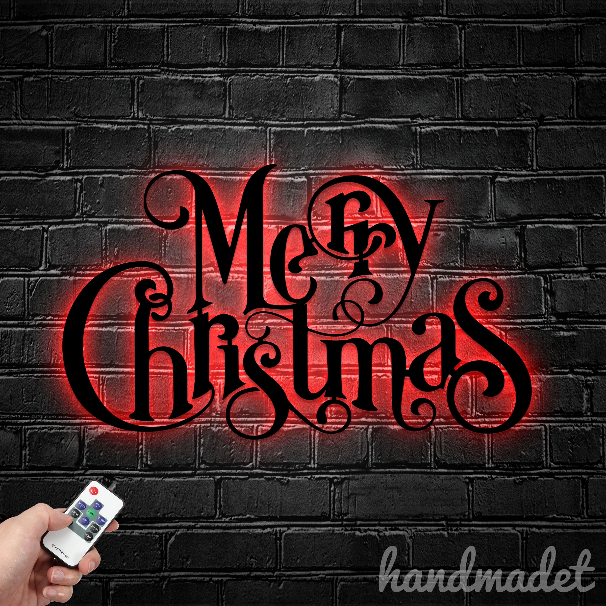 Handmadetneonsign Merry Christmas Metal Wall Art Light, Christmas Metal ...