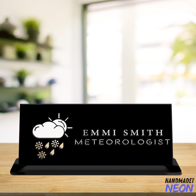 Handmadetneonsign Meteorologist Metal Name Plate, Meteorology Engraved ...