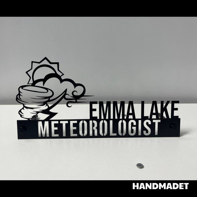 Handmadetneonsign Meteorologist Metal Nameplate, Meteorologist Desk ...