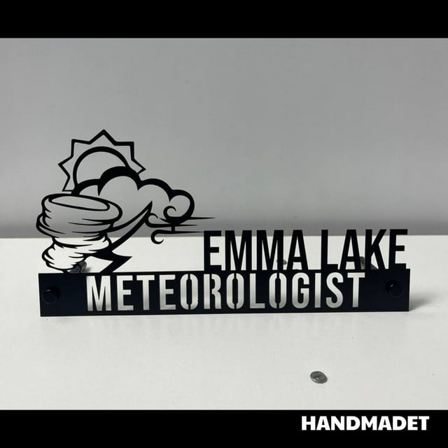 Handmadetneonsign Meteorologist Metal Nameplate, Meteorologist Desk ...