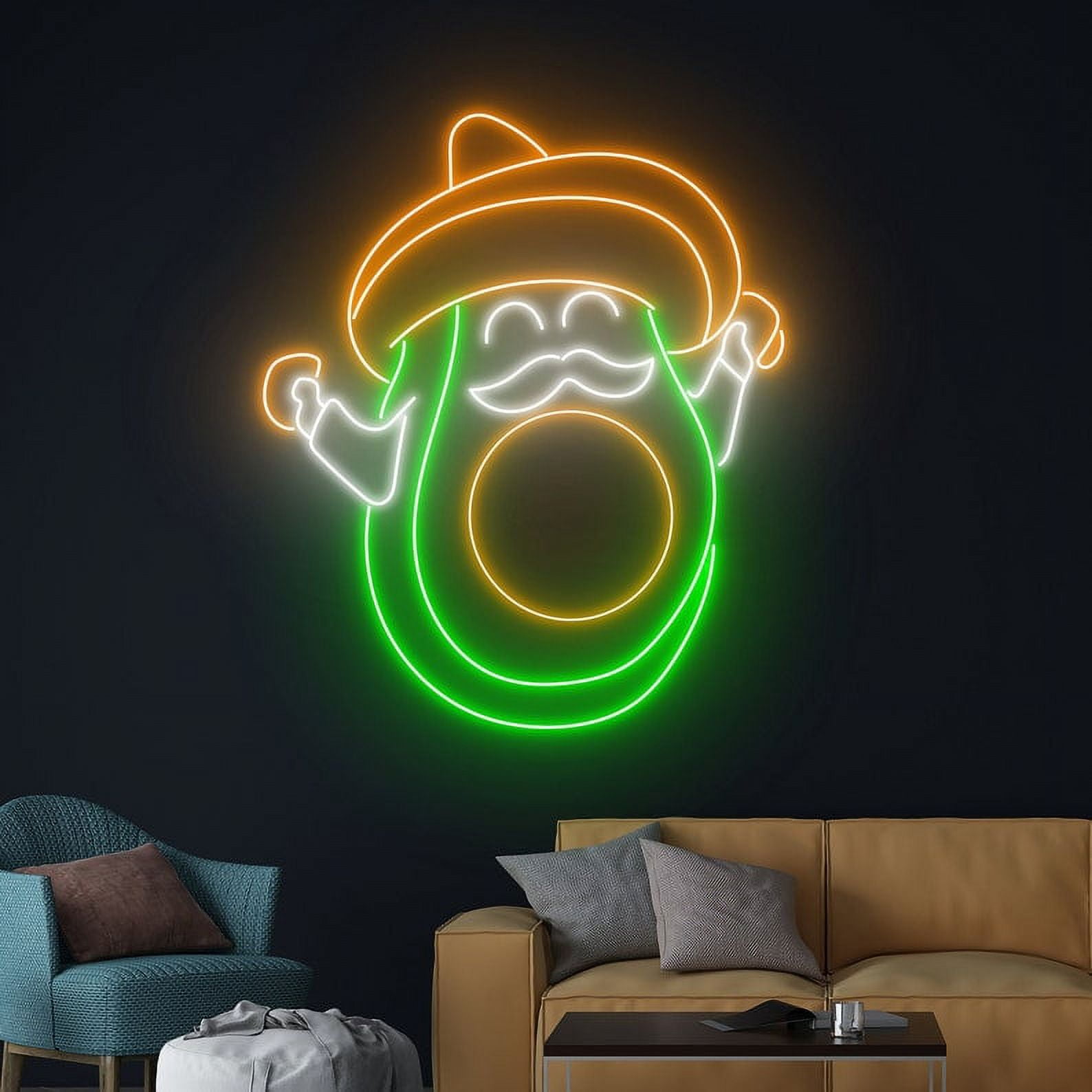 Handmadetneonsign Mexican Avocado Tacos Neon Sign, Avocado Tacos Wall ...