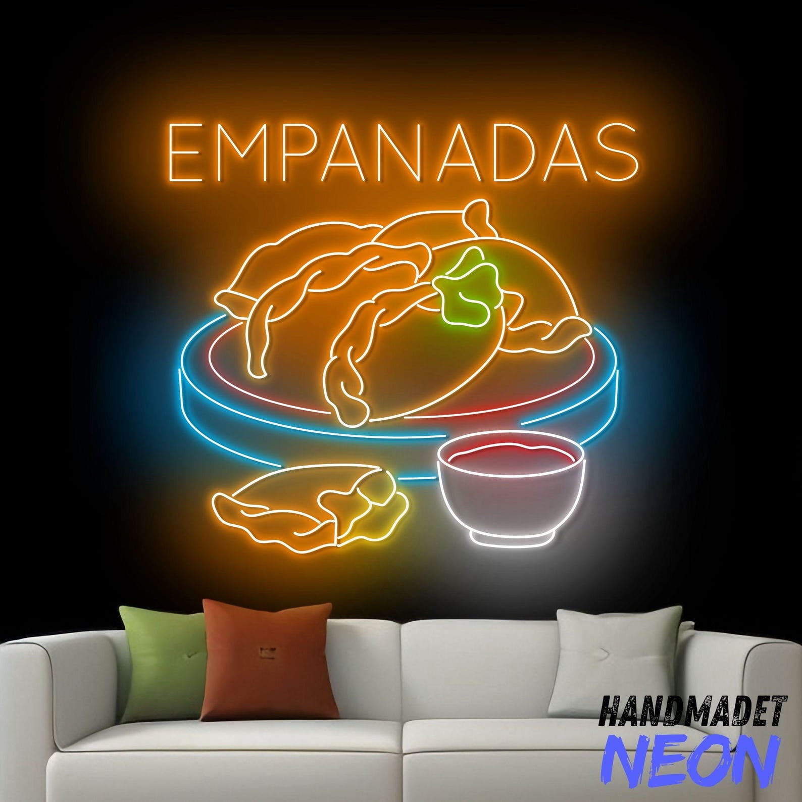 Handmadetneonsign Mexican Empanada Neon Sign Empanadas Wall Art Street ...