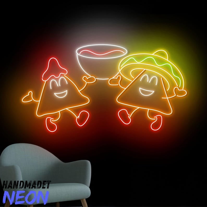 Handmadetneonsign Mexican Nachos Neon Sign, Nachos Led Sign, Food Wall ...