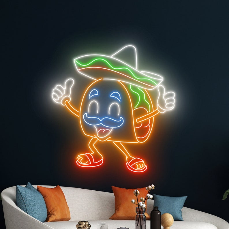 Handmadetneonsign Mexican Tacos Neon Sign, Funny Taco Neon Light, Tacos ...