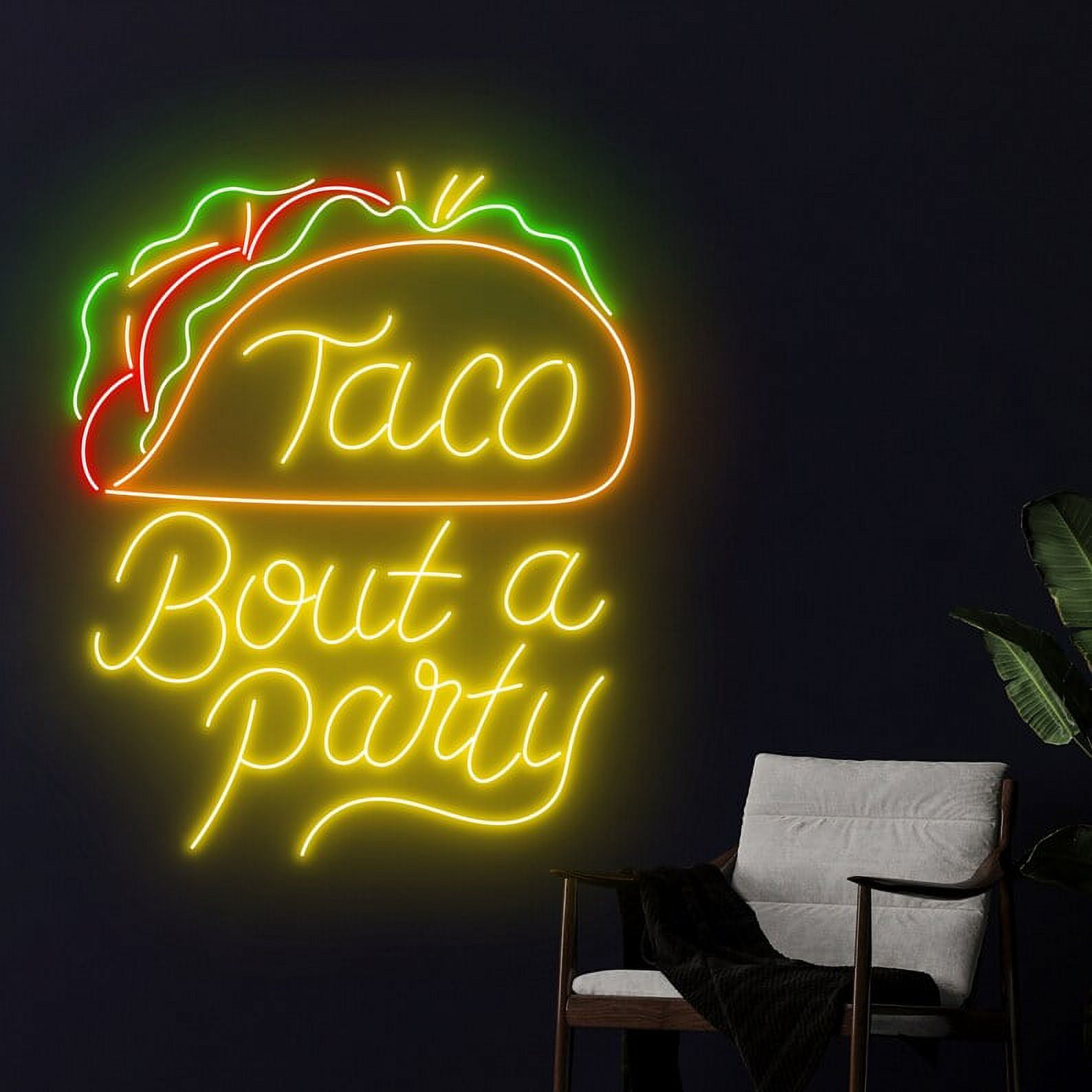 Handmadetneonsign Mexican Tacos Neon Sign, Taco Bout A Party Wall Art ...