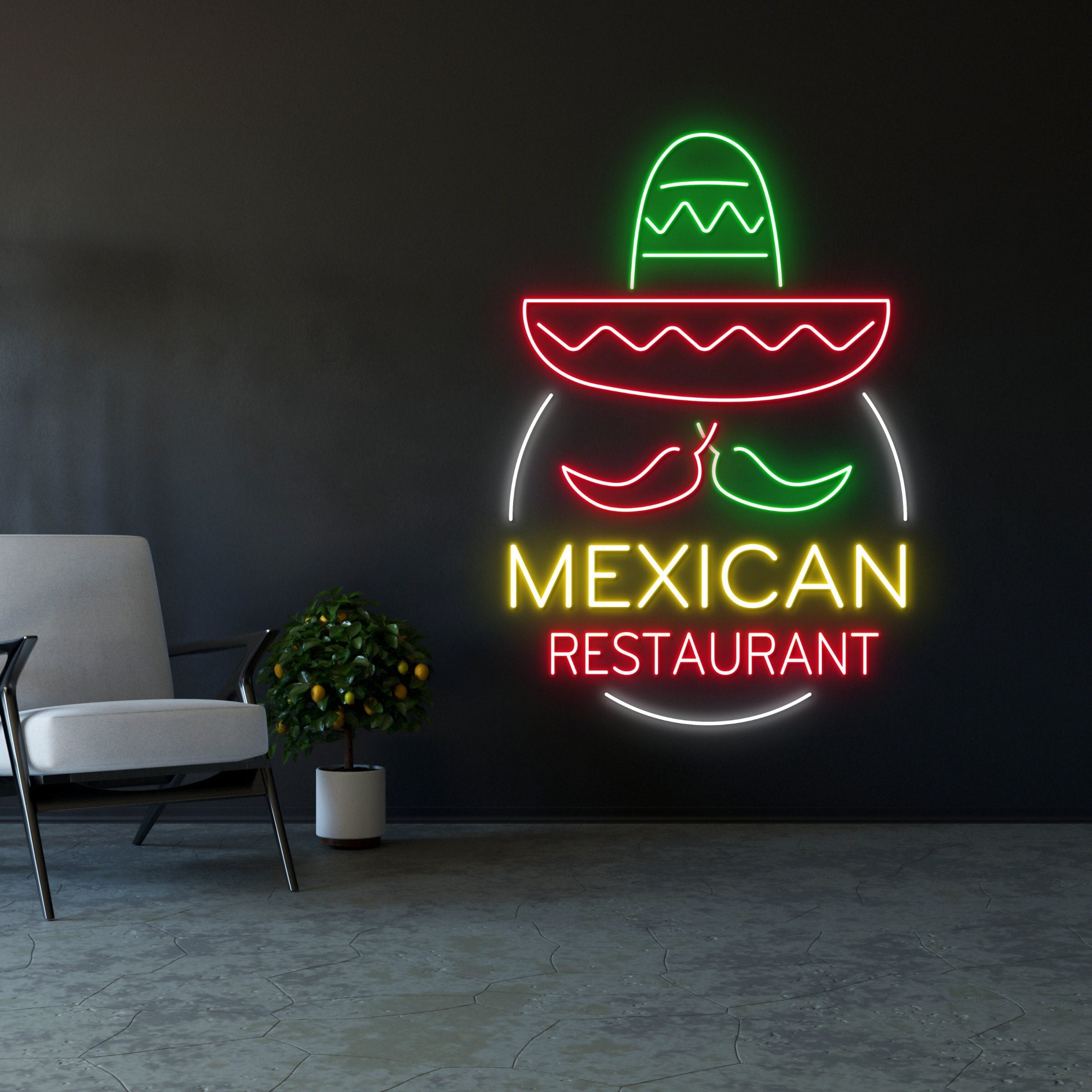 Handmadetneonsign Mexician Restaurant Neon Sign, Mexican Fresh Food ...