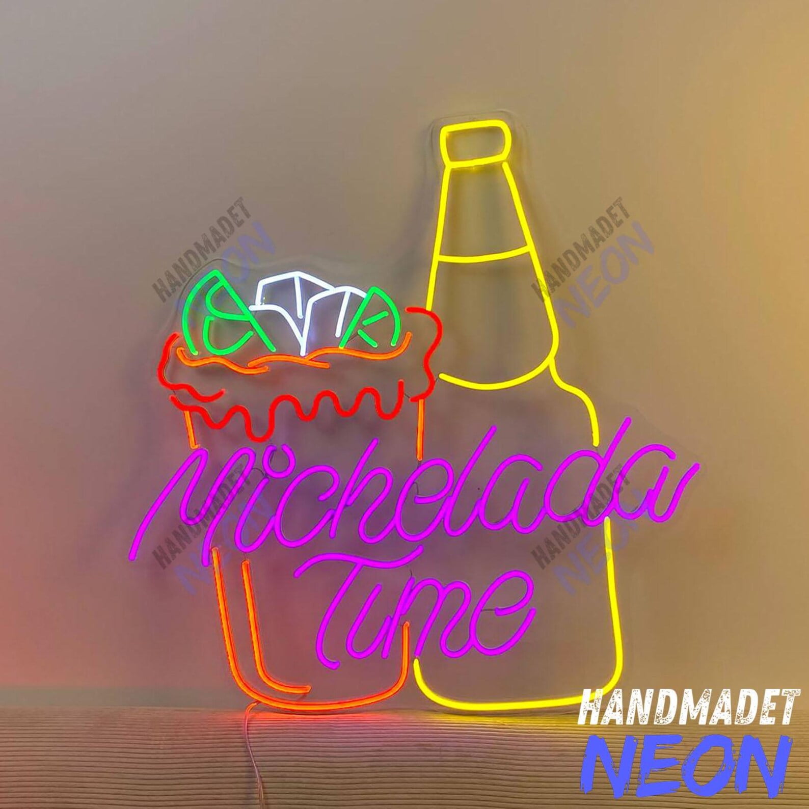 Handmadetneonsign Michelada Neon Sign, Mexican Drink LED Wall Light ...
