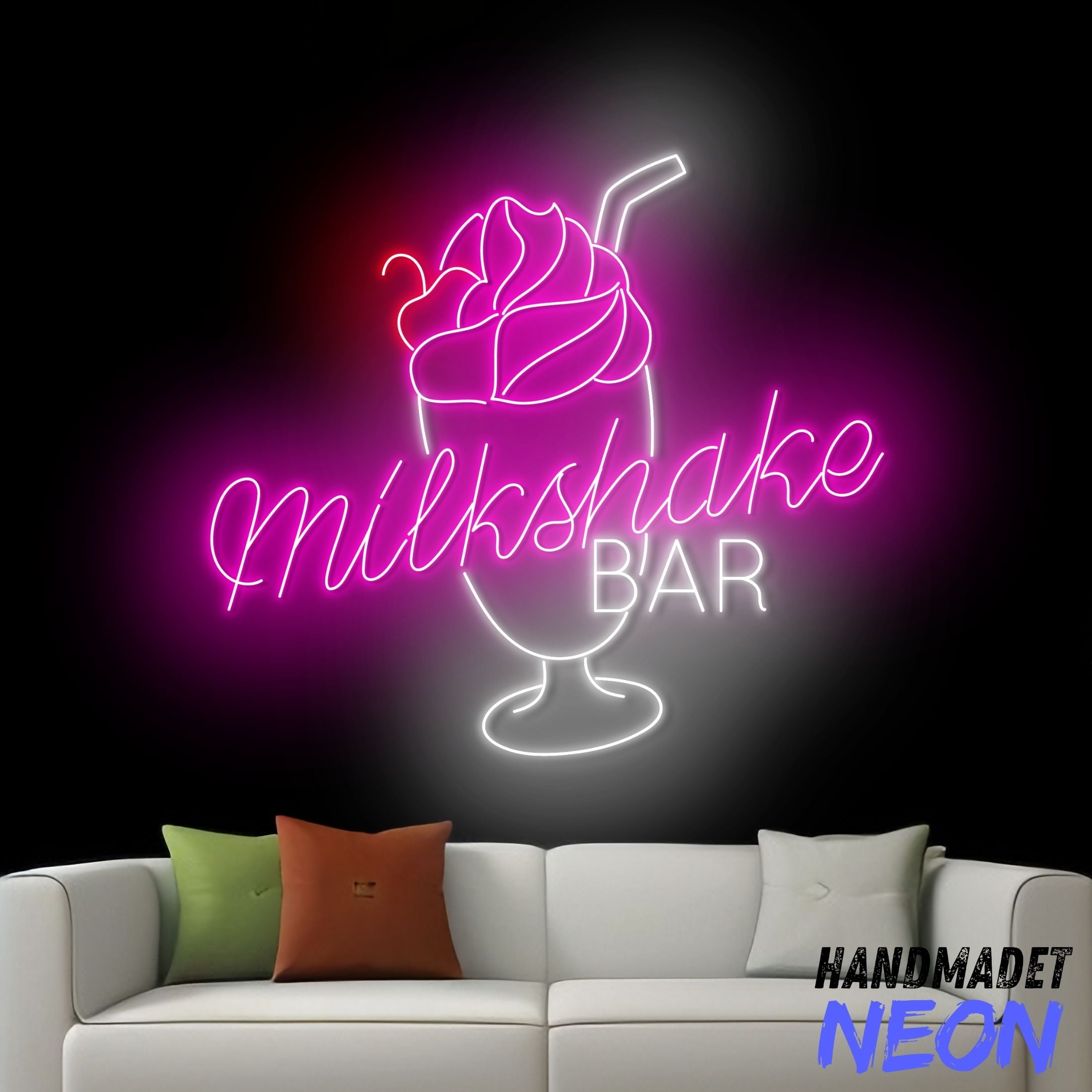 Handmadetneonsign Milkshake Bar Neon Sign, Milkshake Wall Art ...