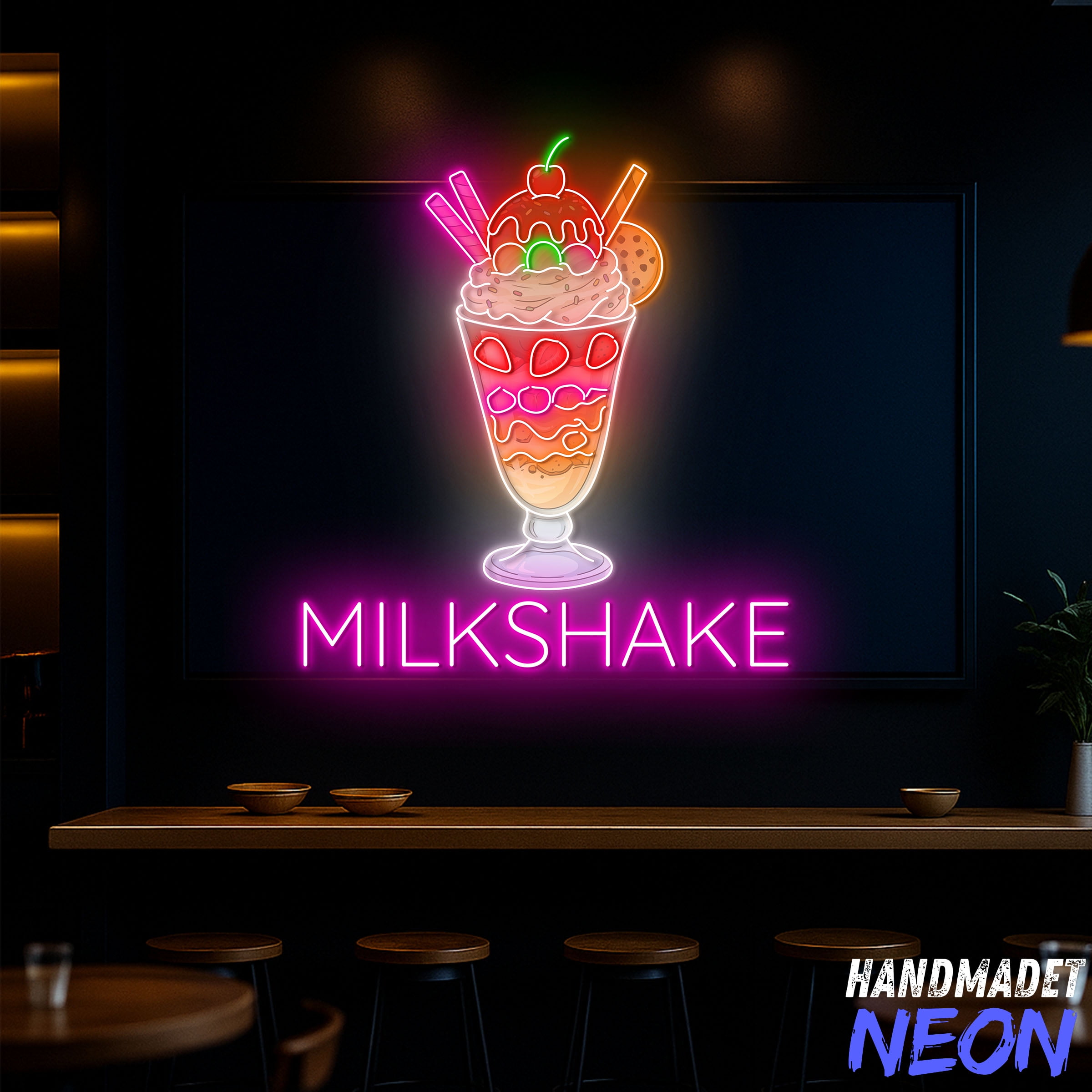Handmadetneonsign Milkshake Neon Sign, Dessert Shop Decor, Smoothies ...