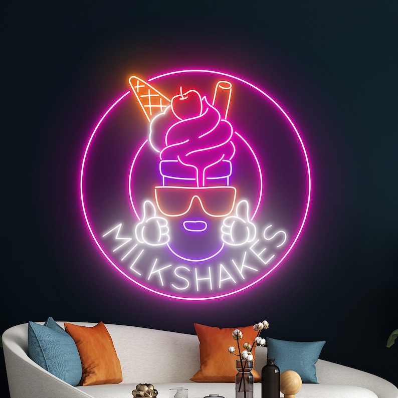 Handmadetneonsign Milkshake Neon Sign, Milkshake Neon Light, Milkshakes ...