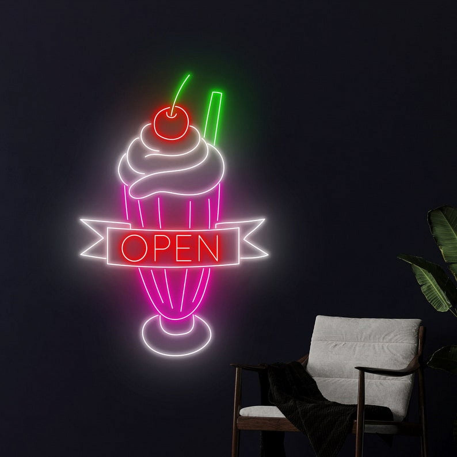 Handmadetneonsign Milkshake Open Neon Sign, Milkshake Wall Decor ...