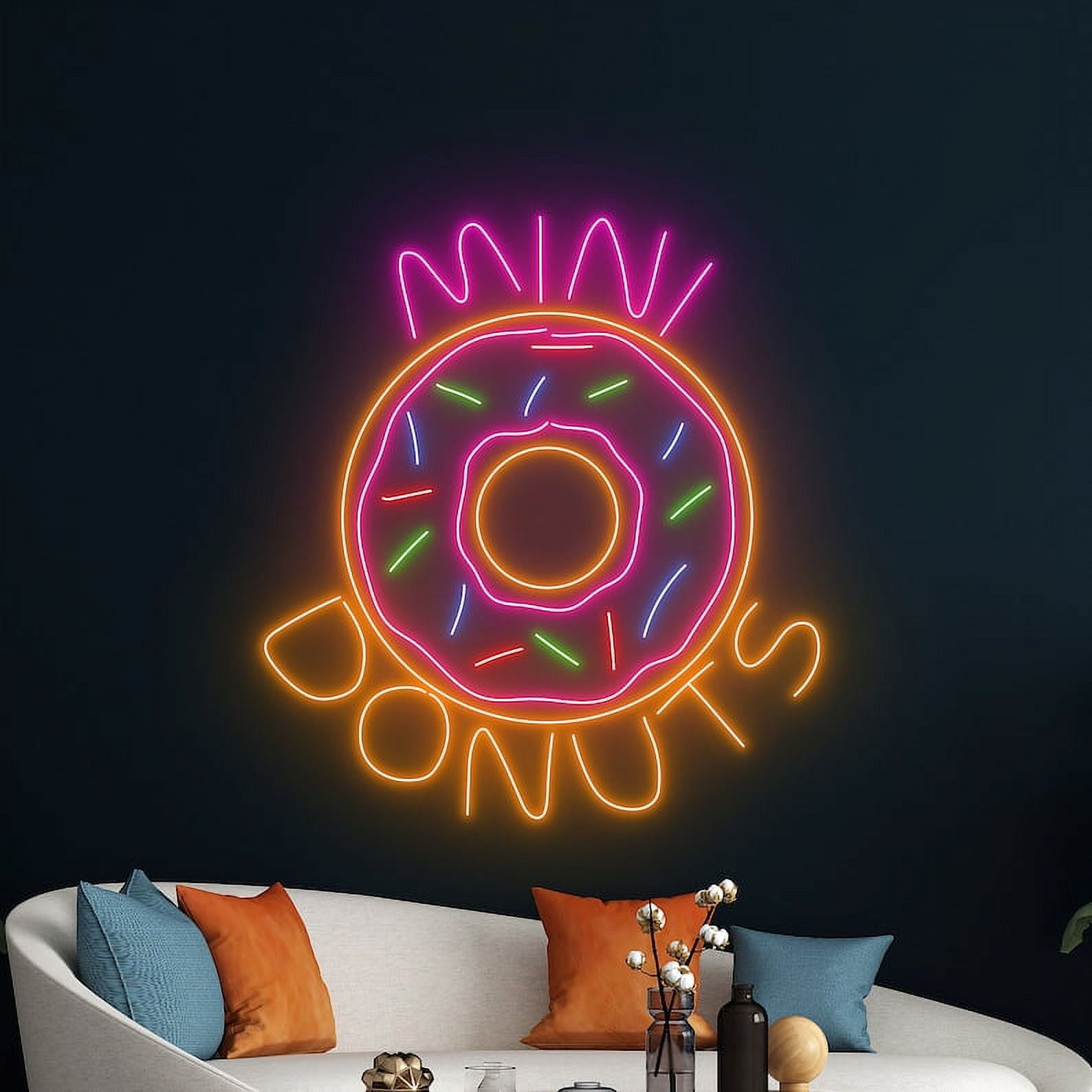 Handmadetneonsign Mini Donut Wall Art, Donut Sprinkled Wall Decor ...