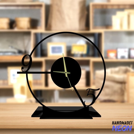 Handmadetneonsign Minimalist Tabletop Metal Clock, Classic Desktop ...