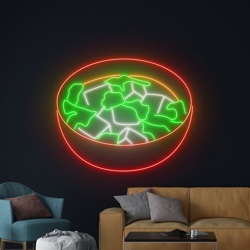 Handmadetneonsign Miso Soup Neon Sign, Soup Miso Bowl Wall Art Decor ...