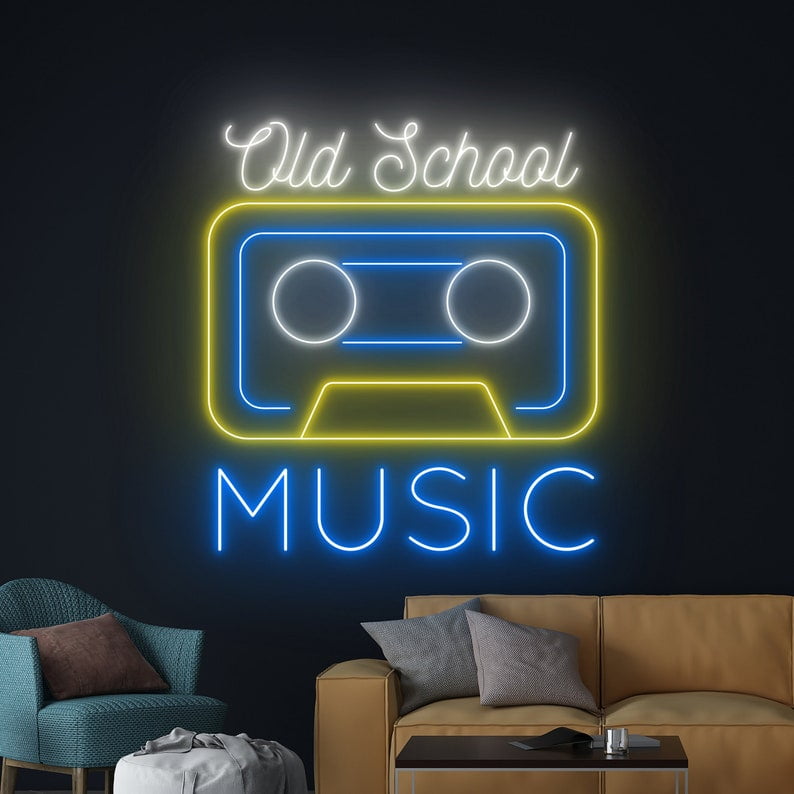 Handmadetneonsign Mixtape Led Sign, Cassette Tape Neon Light, Radio ...