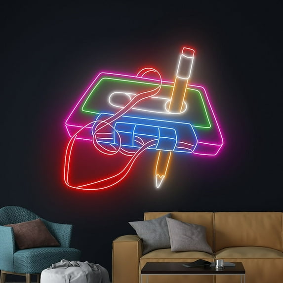 Handmadetneonsign Mixtape Music Tape Cassette Neon Sign, Audio Recorder ...