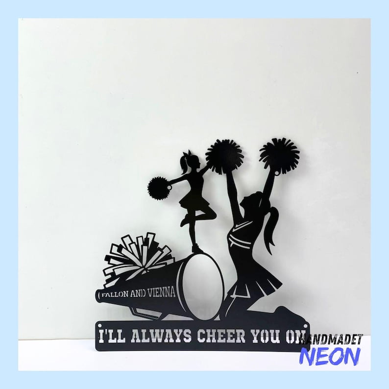Handmadetneonsign Mom Daughter Cheerleading Metal Sign, Cheerleader ...