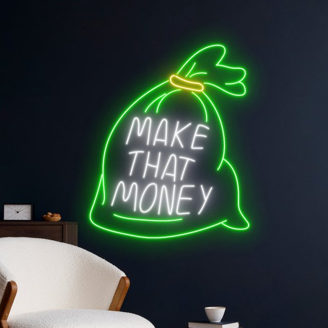 Handmadetneonsign Money Bag Led Sign, Dollar Bag Neon Sign, Money Neon ...