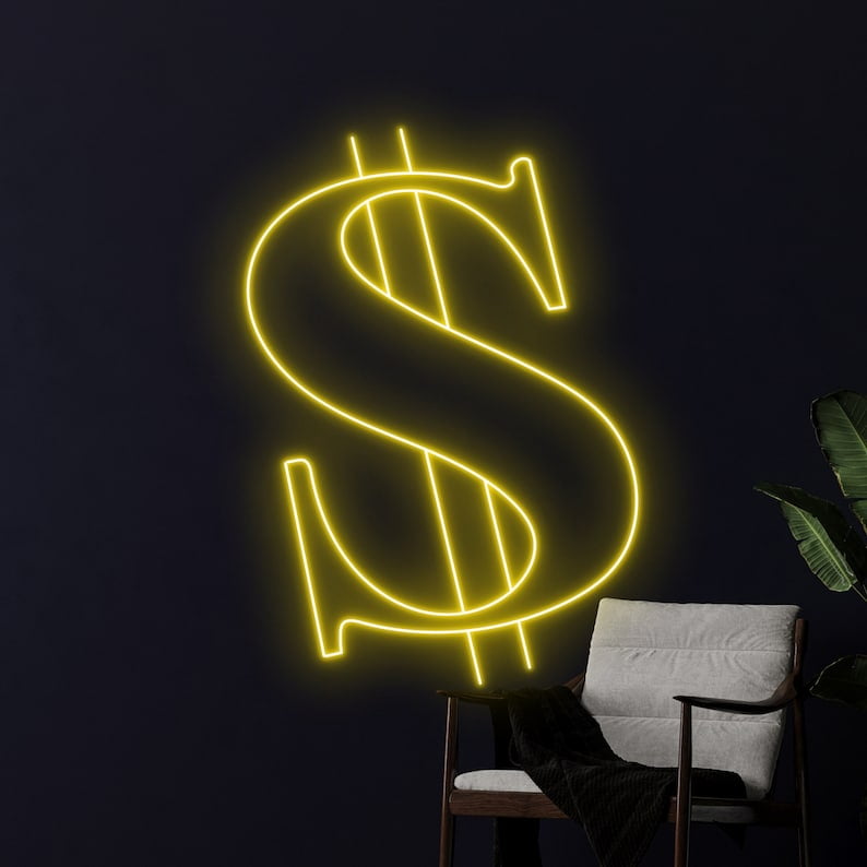Handmadetneonsign Money Dollar Neon Light, Money Dollar Neon Sign ...