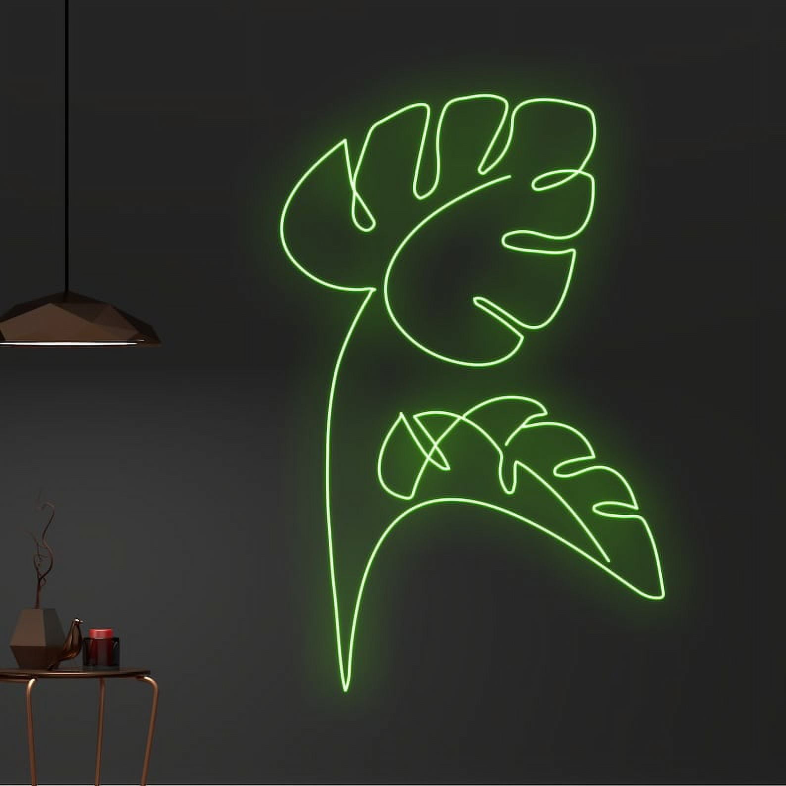 Handmadetneonsign Monstera Leaf Neon Light, Tropical Leaf Led Light, Green Leaf Neon Sign, Eco ...
