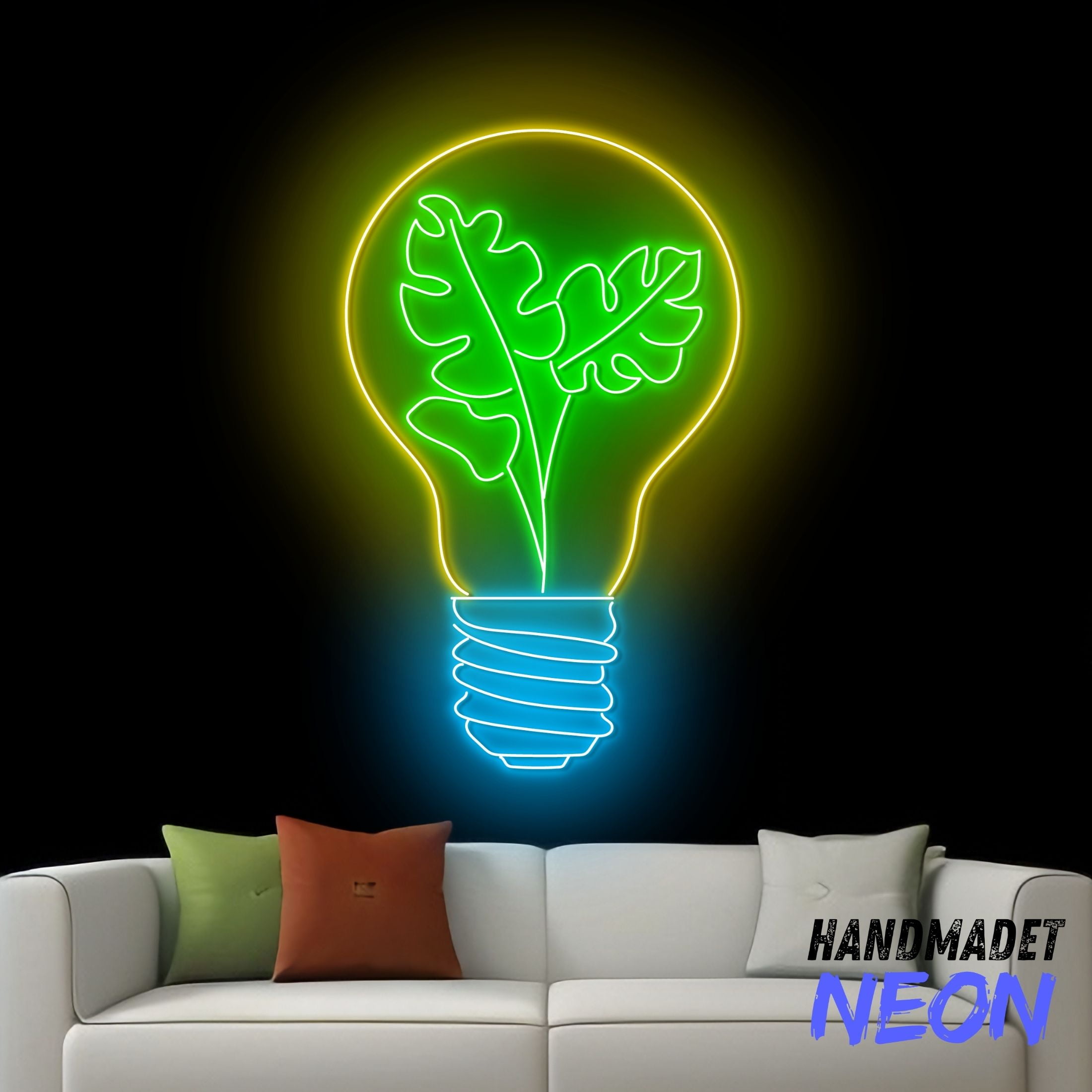 Handmadetneonsign Monstera Lightbulb Neon Sign, Monstera Leaves Led ...