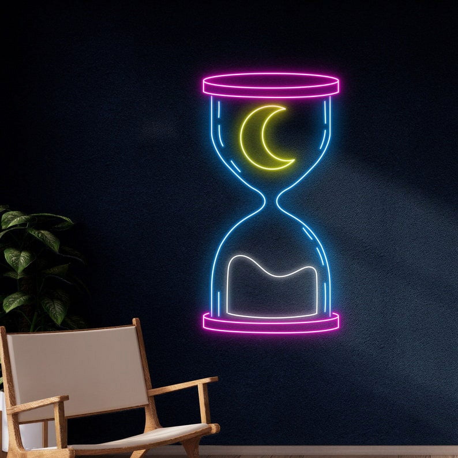 Handmadetneonsign Moon Hourglass Neon Sign, Hourglass Moon Led Sign ...