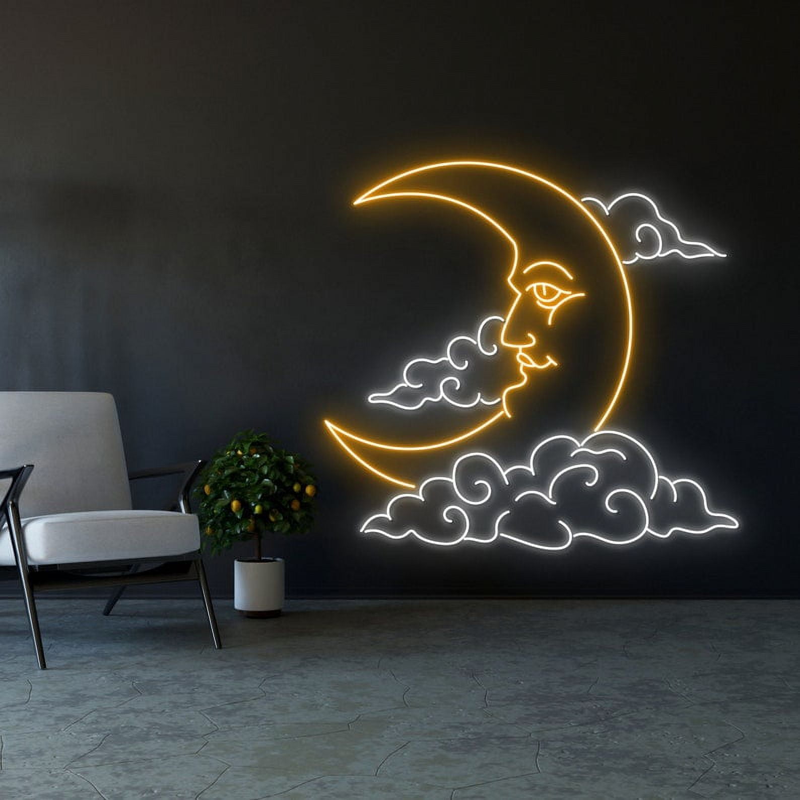 Handmadetneonsign Moon Neon Sign, Moon Led Sign, Magic Moon Neon Lights ...