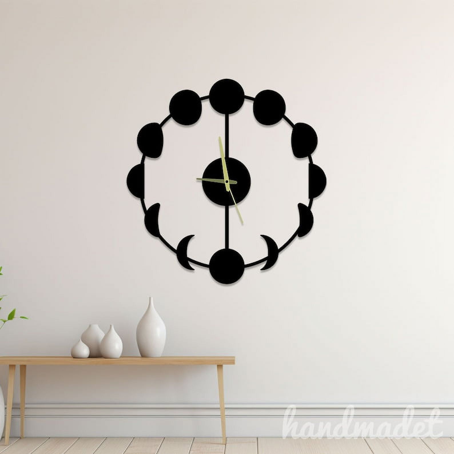 Handmadetneonsign Moon Phases Wall Clock Unique, Text Oversize Wall ...