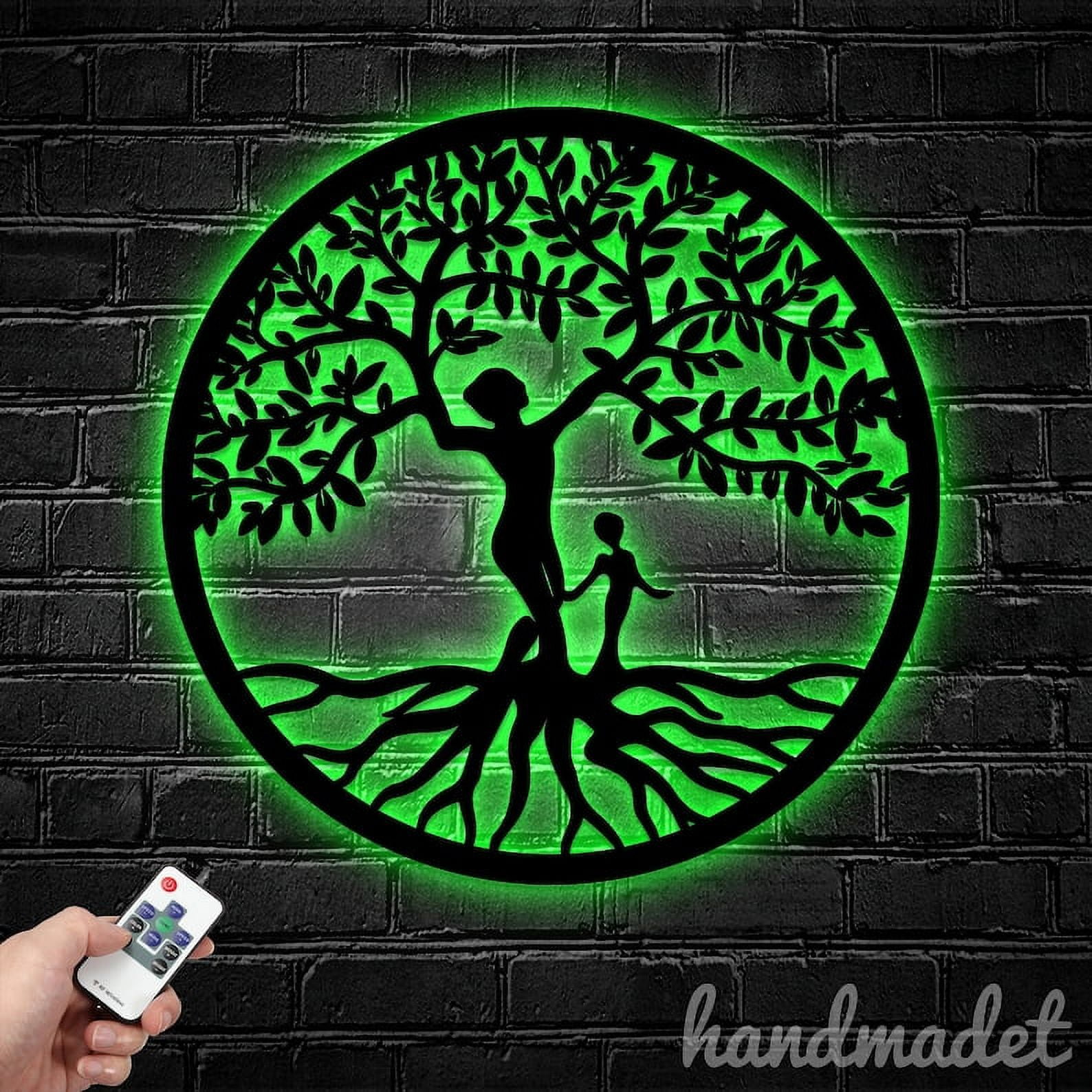 Handmadetneonsign Mother Tree and Daughter Metal Sign Wall Art LED ...