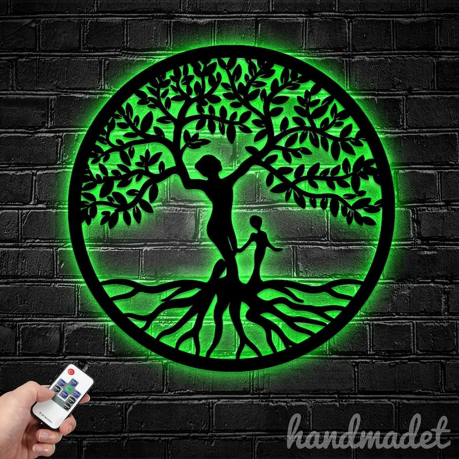 Handmadetneonsign Mother Tree and Daughter Metal Sign Wall Art LED ...