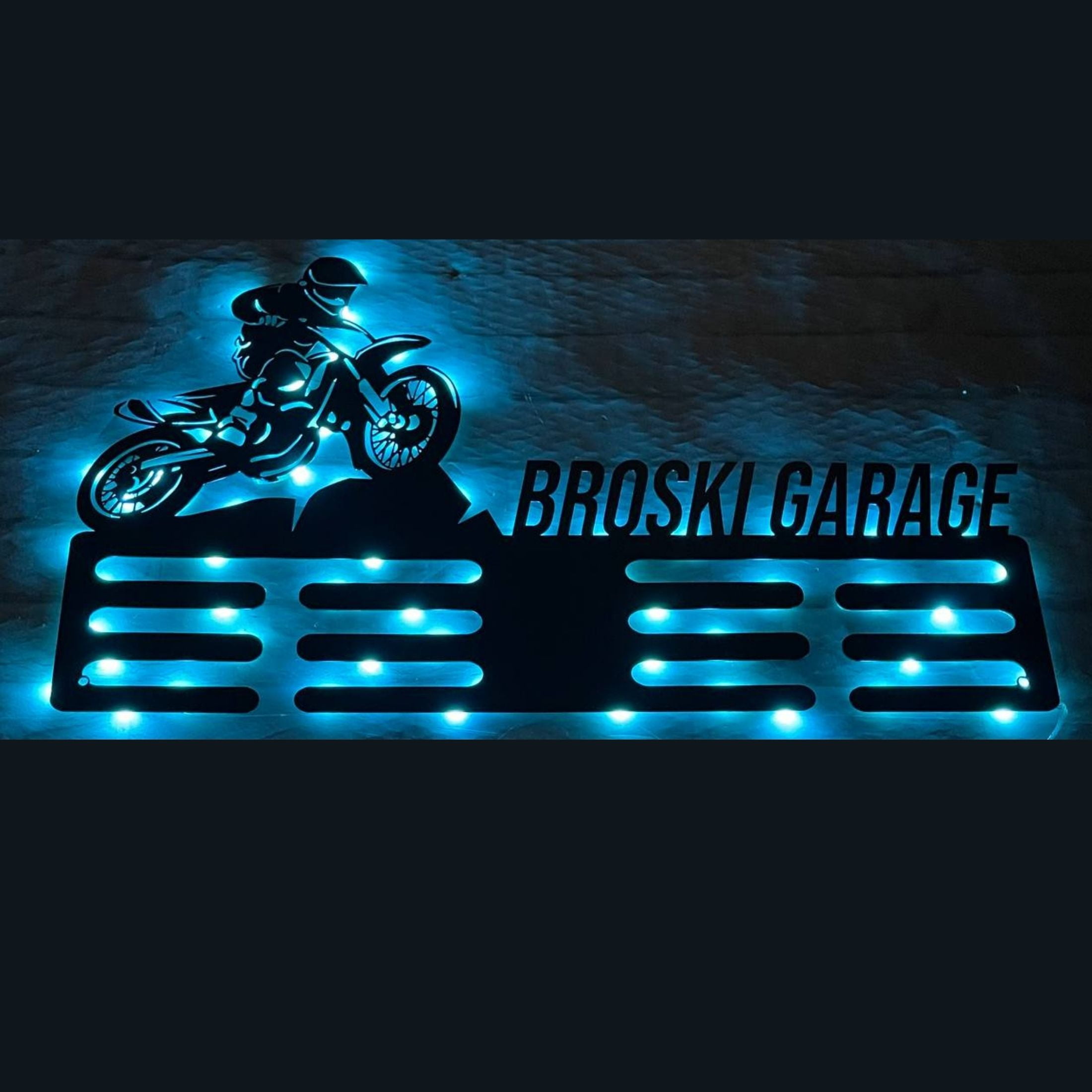 Handmadetneonsign Motocross Dirt Bike Metal Wall Art Light, Biker Metal ...