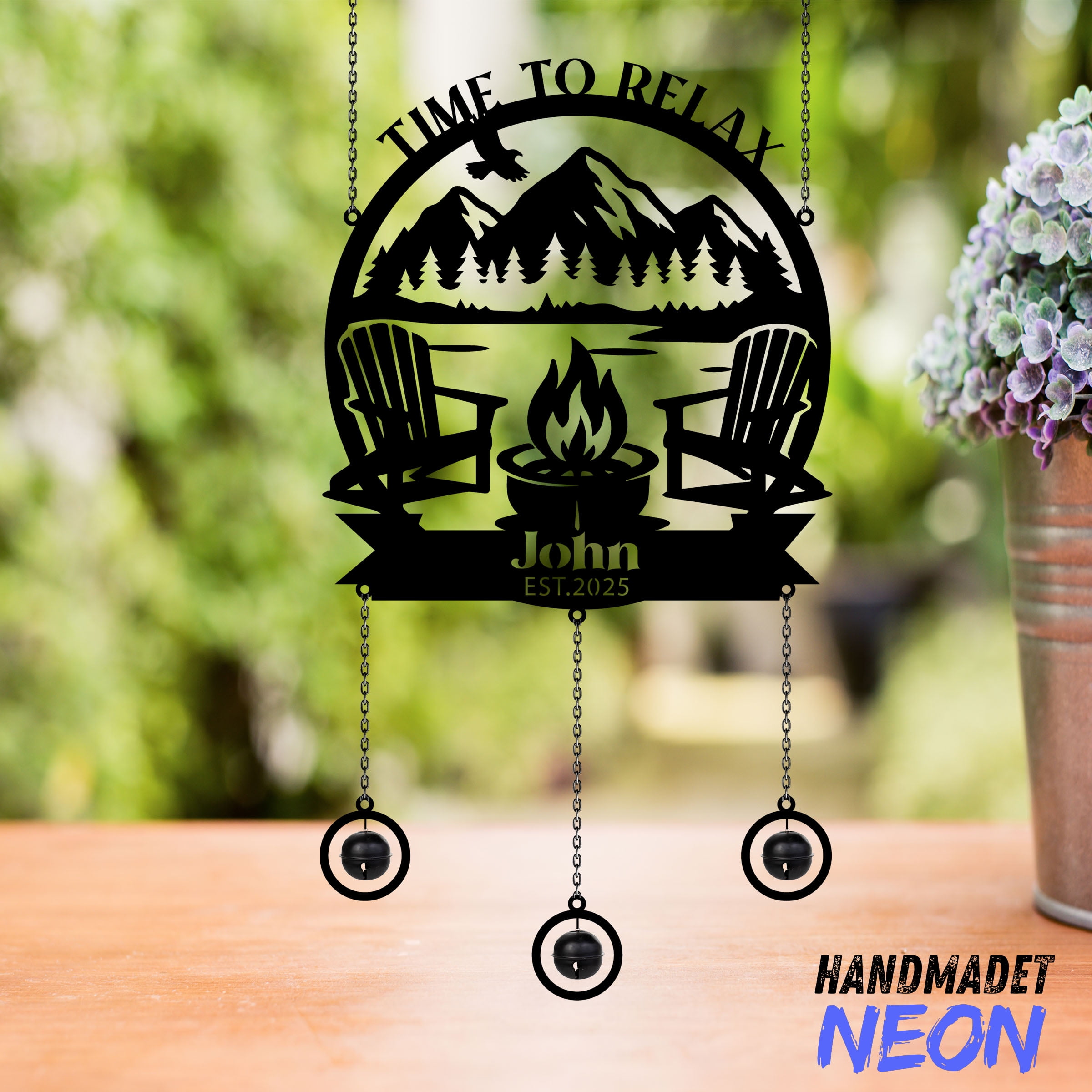 Handmadetneonsign Mountain Cabin Wind Chimes Rattle, Custom Retirement ...