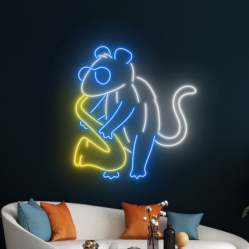 Handmadetneonsign Mouse Saxophone Neon Light, Mouse Led Light, Mouse ...