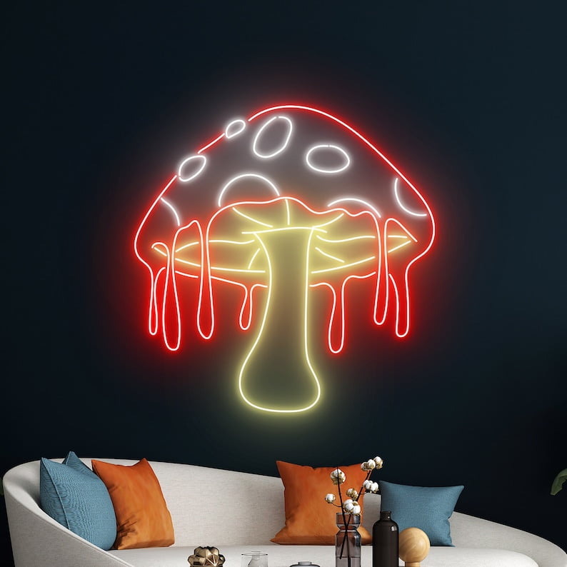 Handmadetneonsign Mushroom Dripping Led Sign, Mushroom Dripping Neon ...