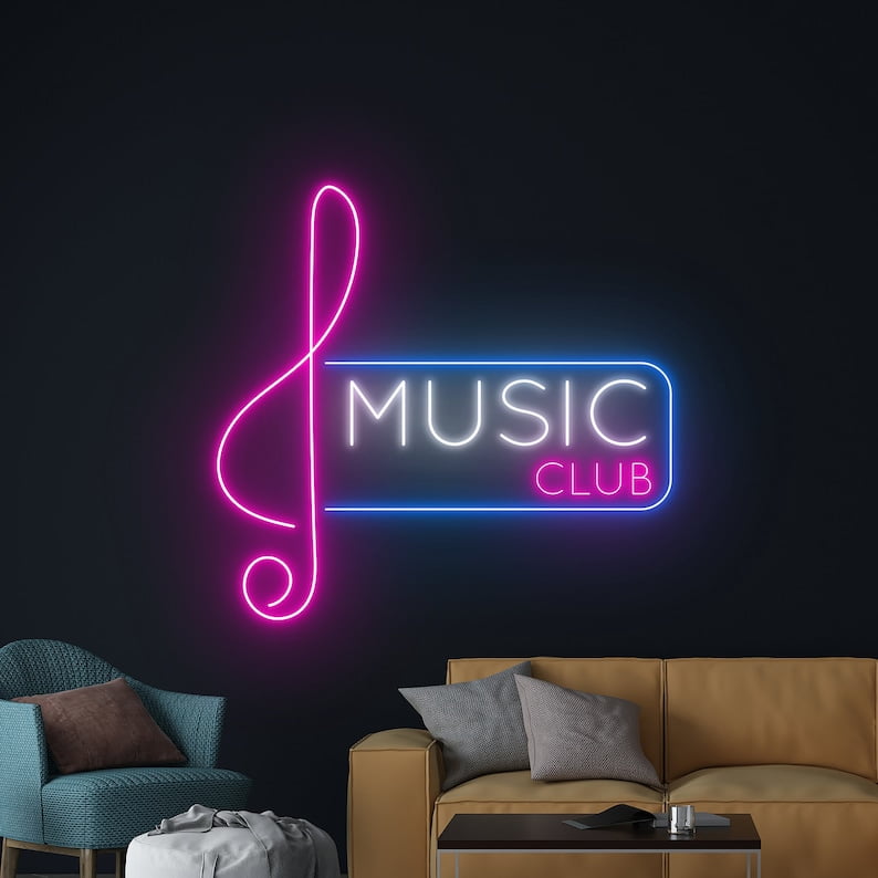 Handmadetneonsign Music Club Neon Sign, Music Show Neon Led Art Decor ...