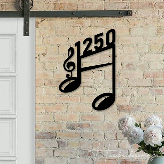 Handmadetneonsign Music Note House Number, Music Note Home Address ...