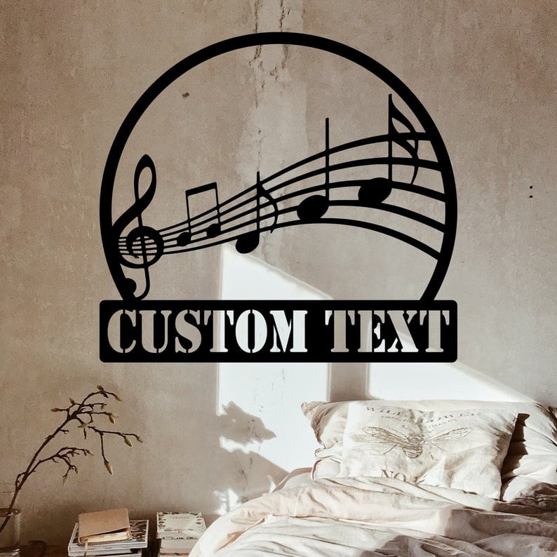 Handmadetneonsign Music Notes Metal Wall Art Light, Music Lover Room ...