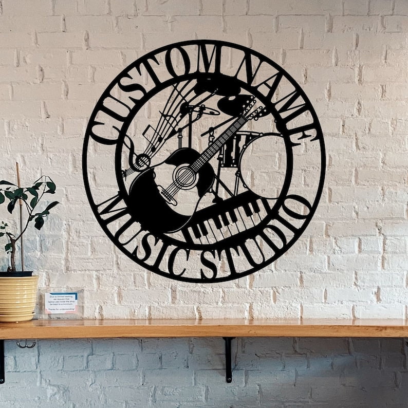 Handmadetneonsign Music Notes Metal Wall Art Light, Musical Instrument ...